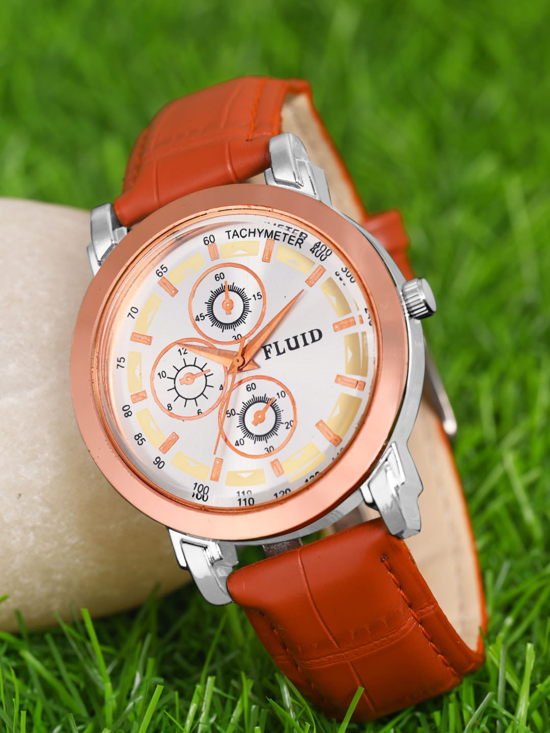 Buy FLUID Men Textured Leather Straps Analogue And Digital Watch ...