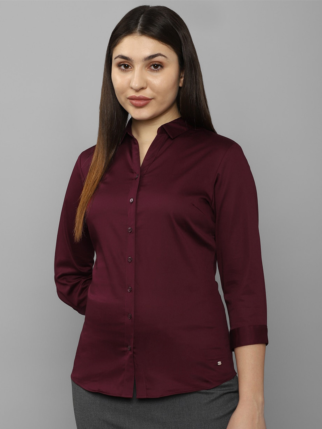 Buy Allen Solly Woman Spread Collar Formal Shirt - Shirts for Women ...