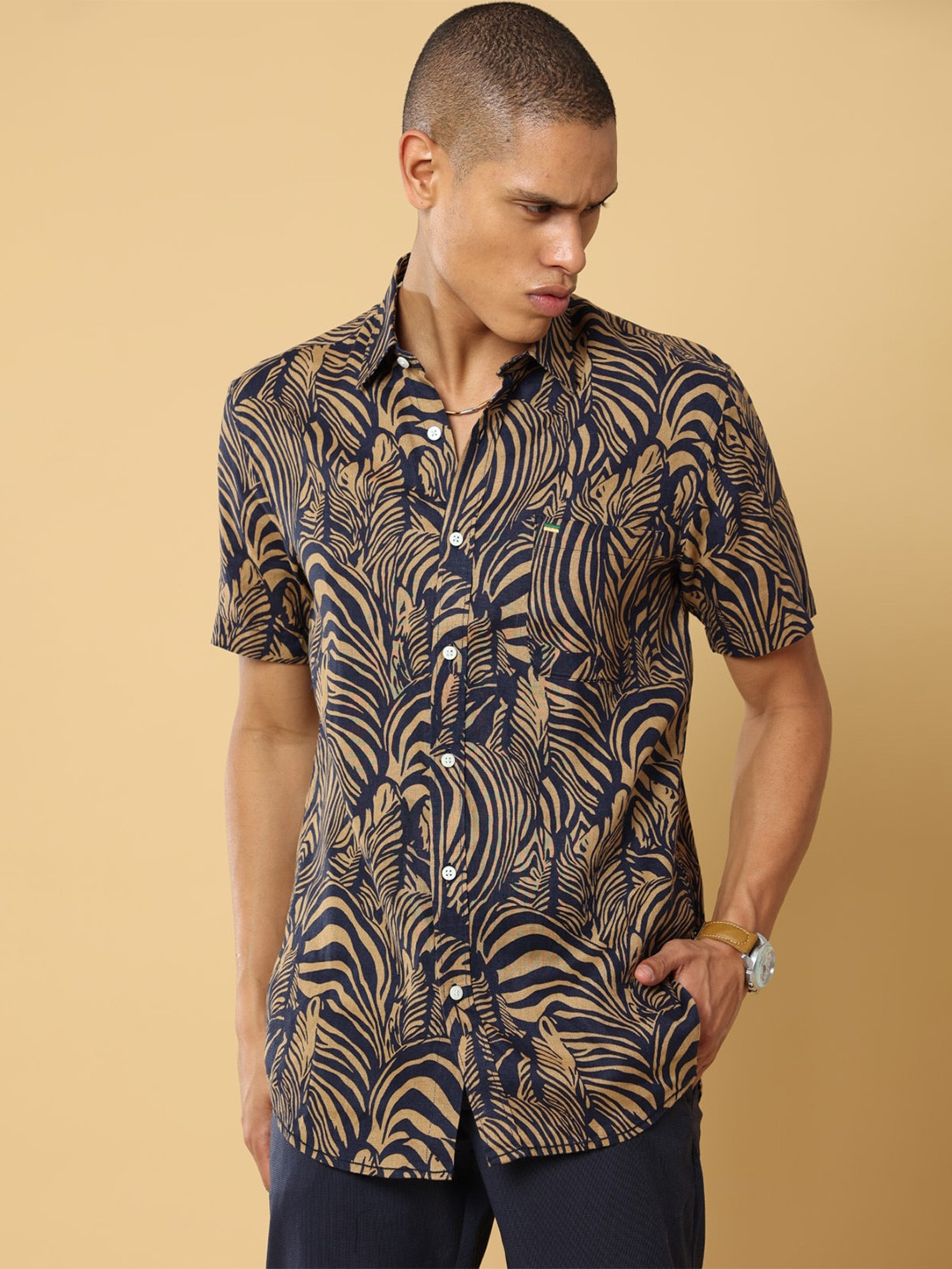 Buy Melvin Jones Classic Abstract Printed Linen Casual Shirt - Shirts for Men 24888852 | Myntra