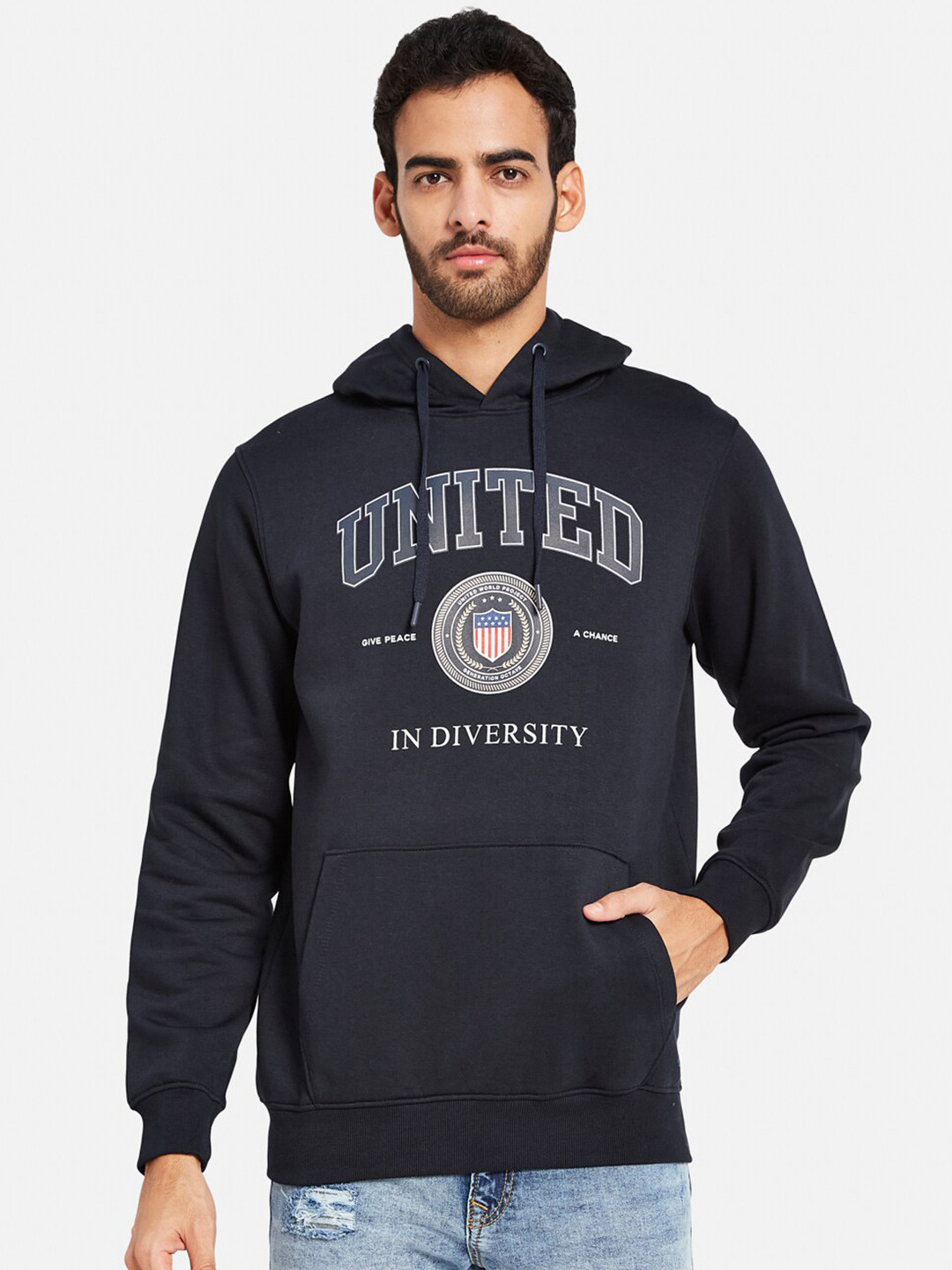 Buy Octave Typography Printed Hooded Sweatshirt - Sweatshirts for Men ...