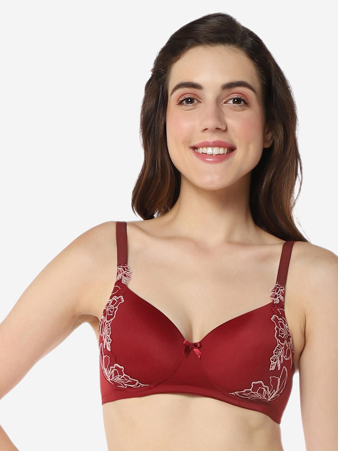 Buy Amante Floral Chic Printed Full Coverage Lightly Padded T Shirt Bra With All Day Comfort ...