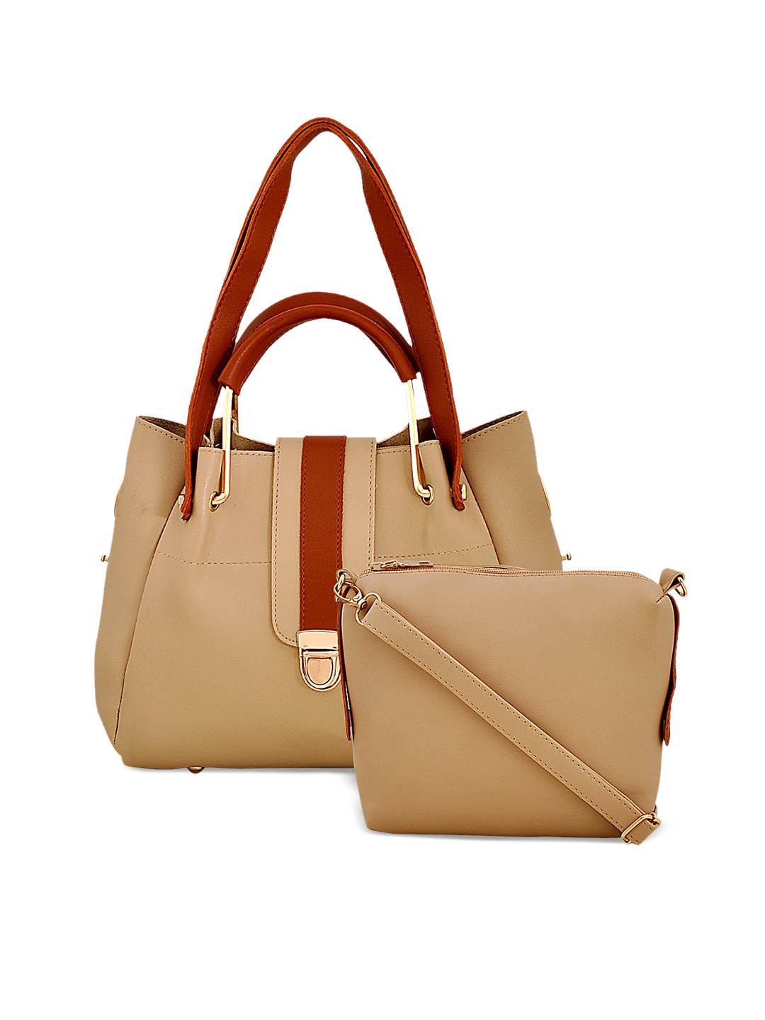 Buy Mark & Keith Beige Solid Shoulder Bag With Pouch - Handbags for ...