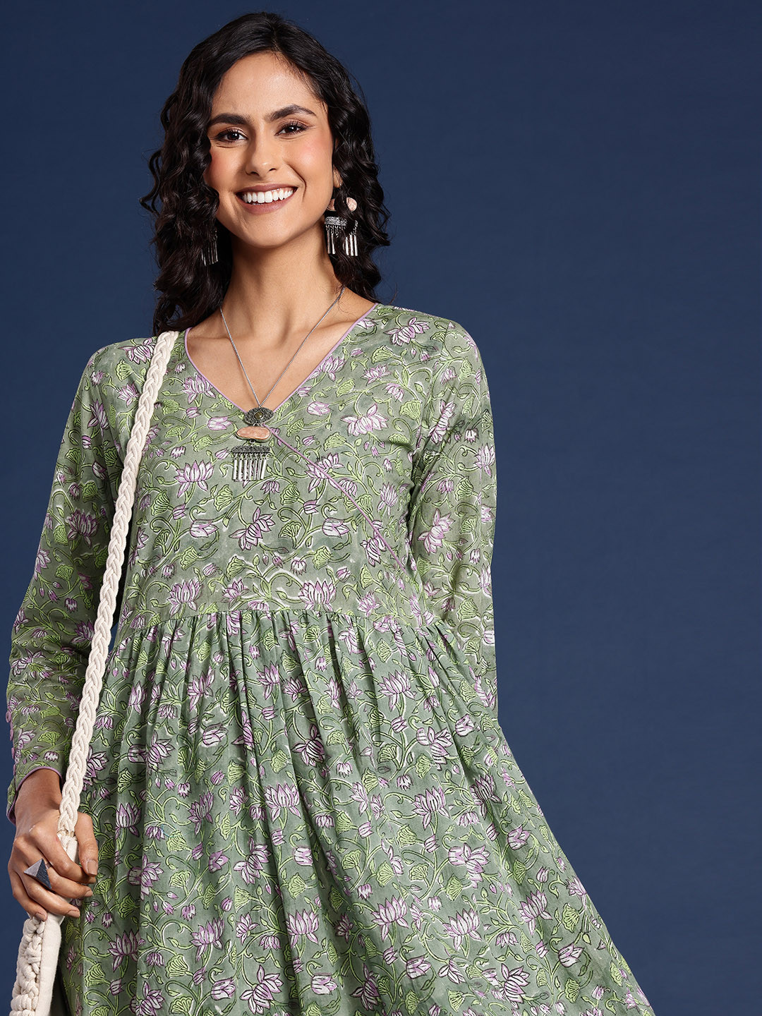 Buy Taavi Floral Print Cotton Midi Dress - Dresses for Women 24901508 ...