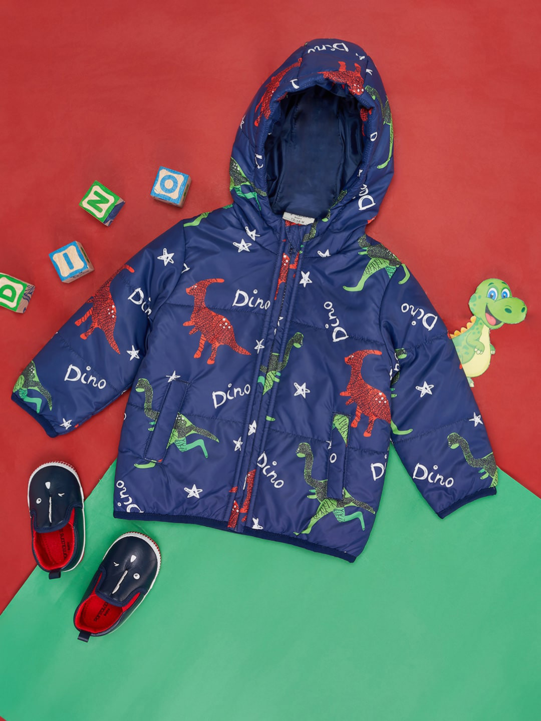 Buy Pantaloons Baby Boys Conversational Printed Crop Puffer Jacket ...