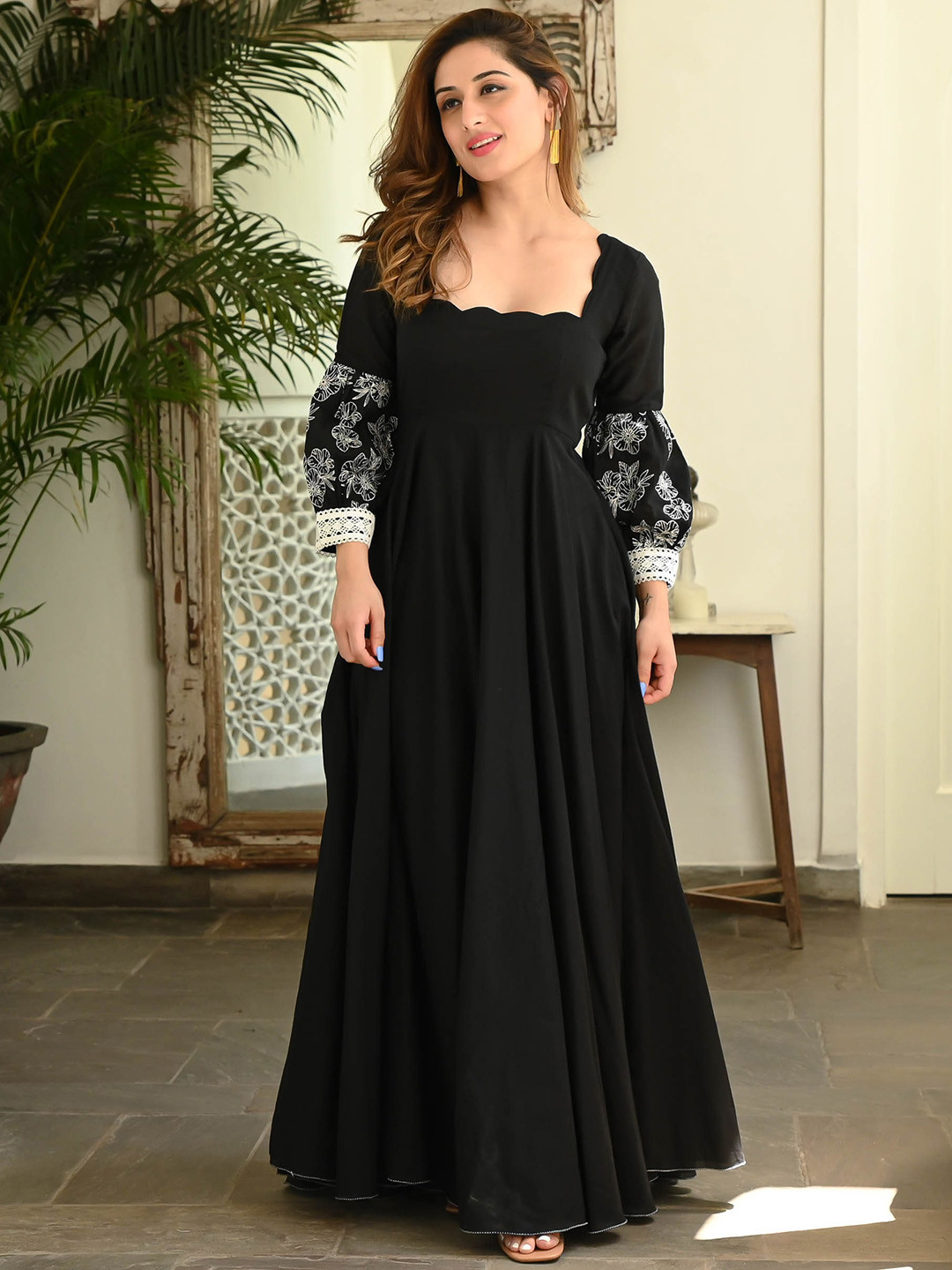 Buy Bunaai Square Neck Cotton Ethnic Dress - Ethnic Dresses for Women ...
