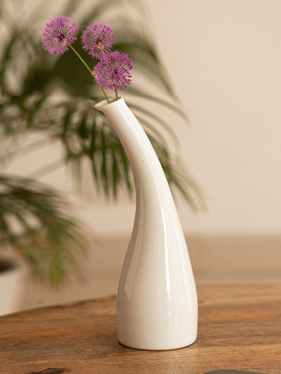 Buy ExclusiveLane Minimalistic Tilted White Ceramic Vases - Vases for ...