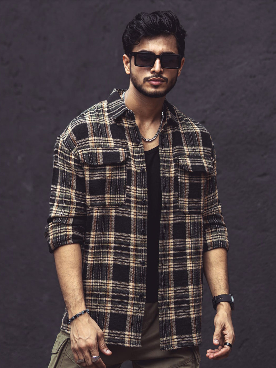 Buy Powerlook India Slim Oversized Checked Casual Shirt - Shirts for ...