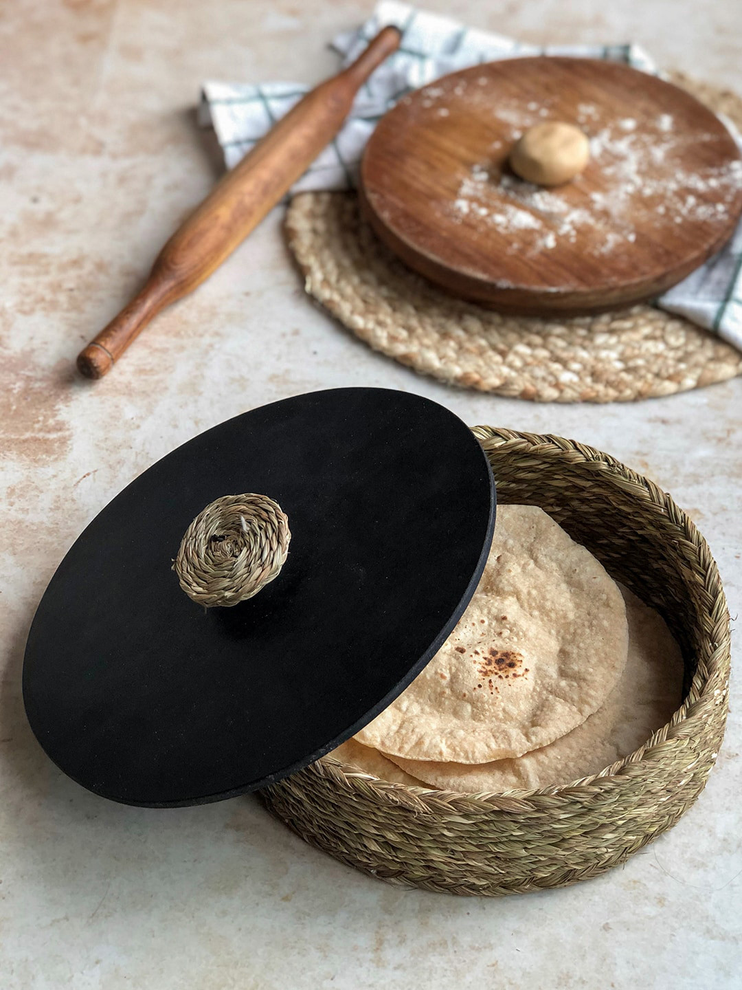 Buy KADAM HAAT Black & Green Textured Roti Box - Roti Box for Unisex ...