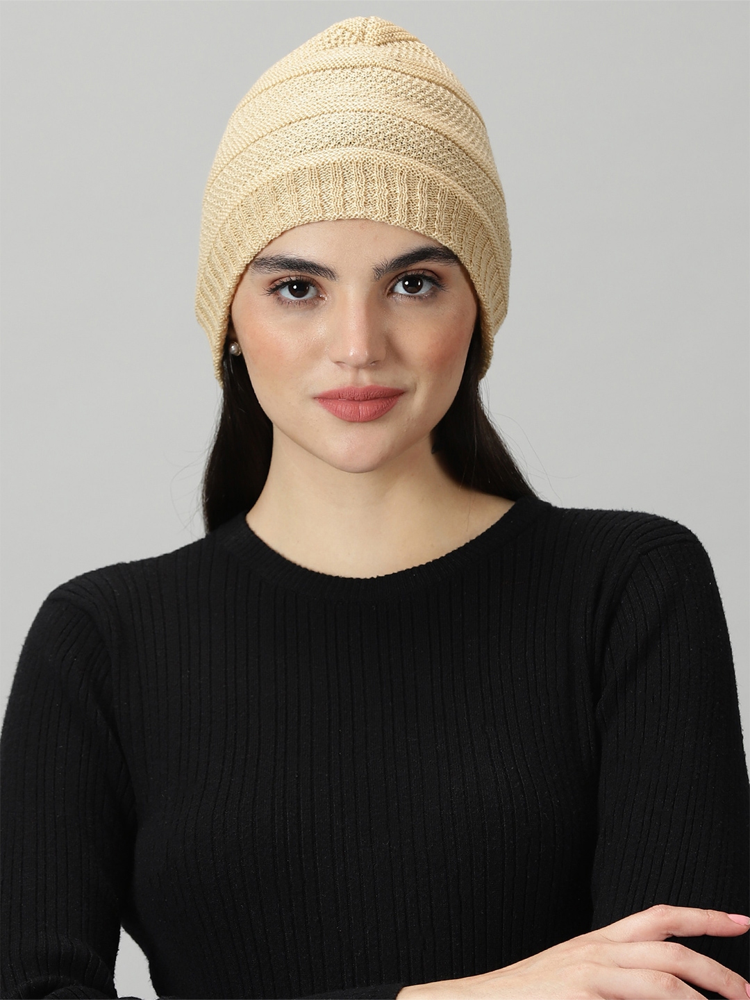 Buy Rodzen Self Design Woollen Beanie Caps Caps For Women 24922396 Myntra