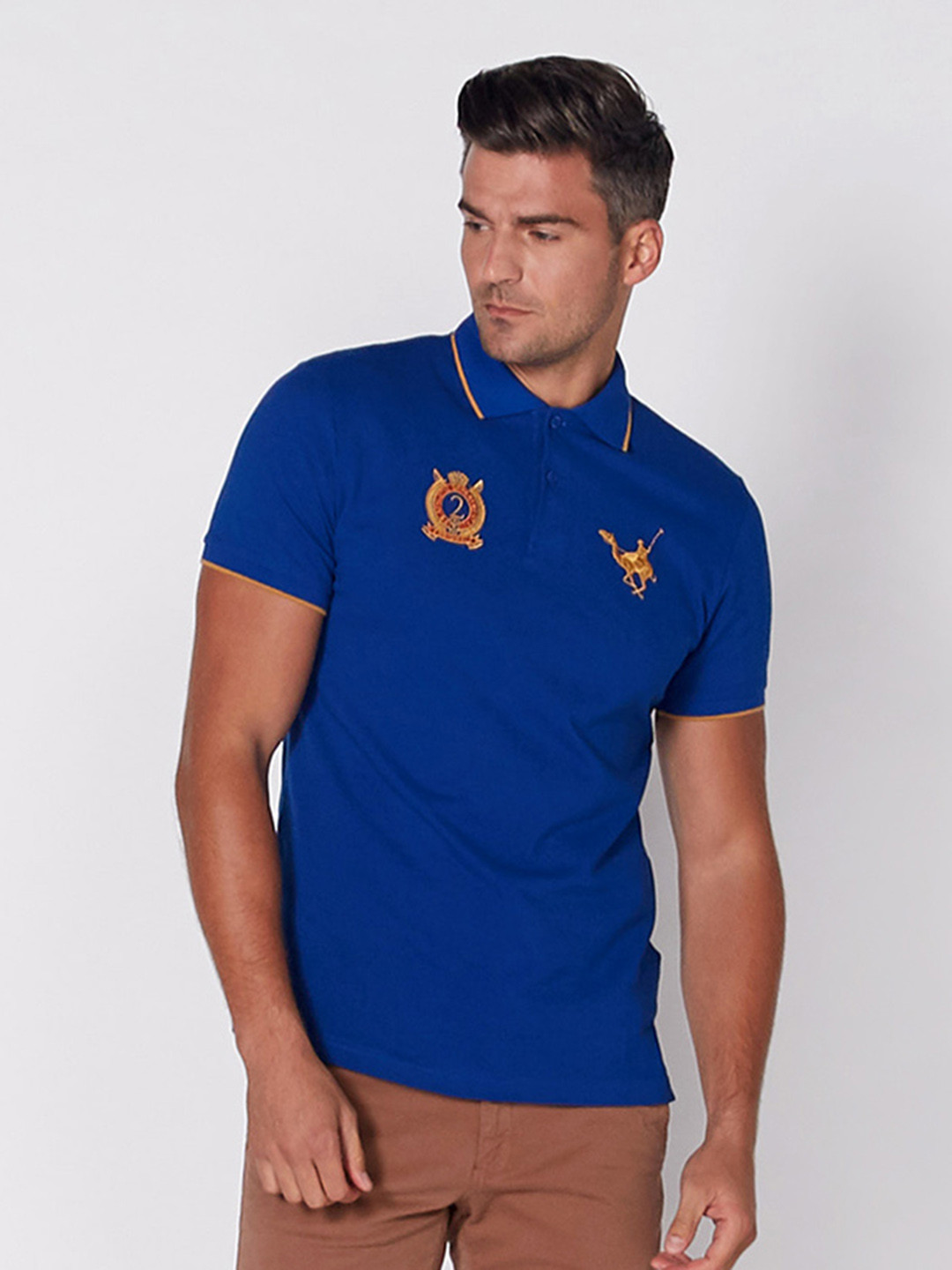 Buy Splash Men Blue Solid Polo Collar T Shirt - Tshirts for Men 2492295 ...