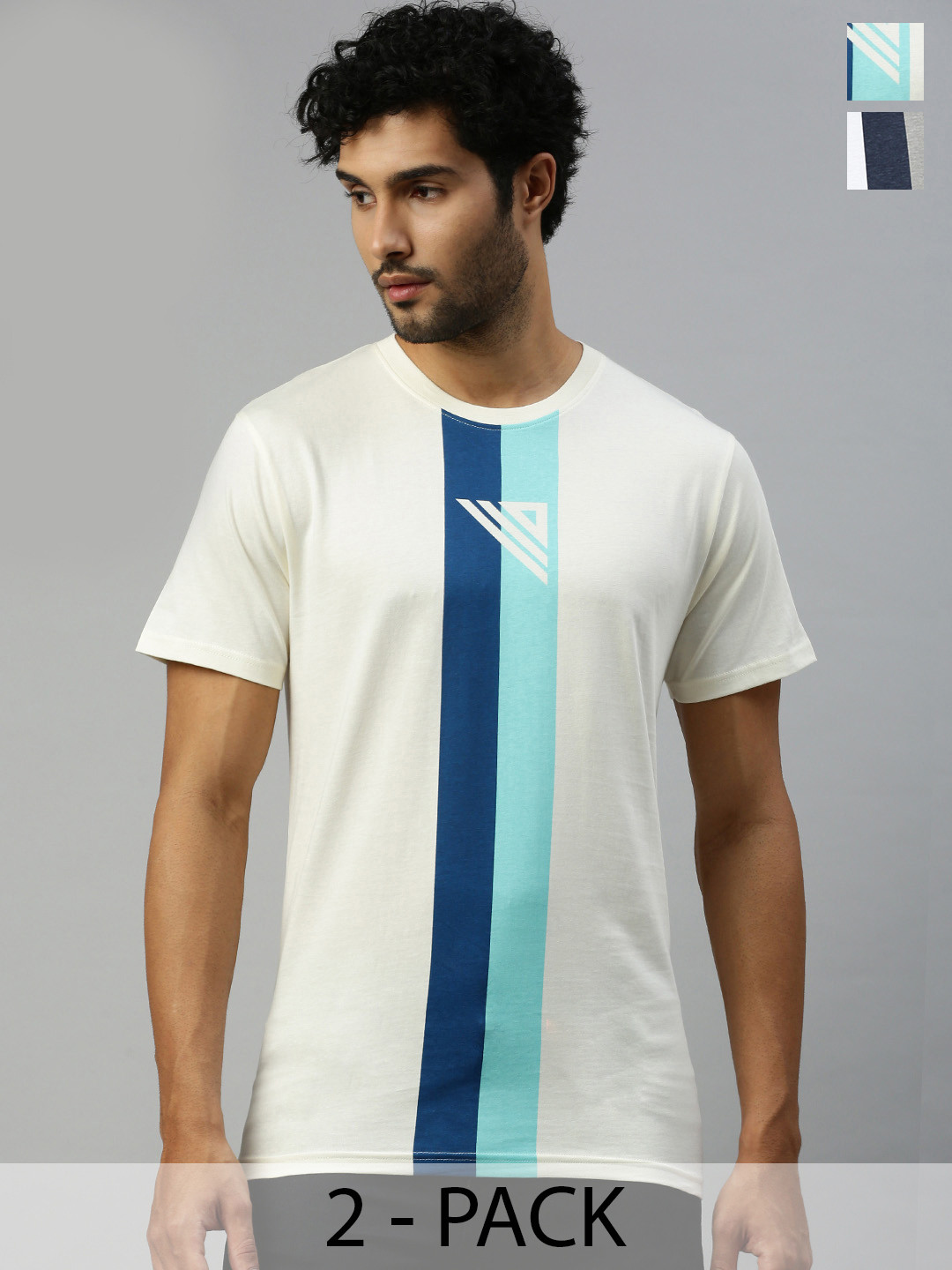 Buy Ramraj Pack Of 2 Striped Pure Cotton T Shirts - Tshirts for Men ...