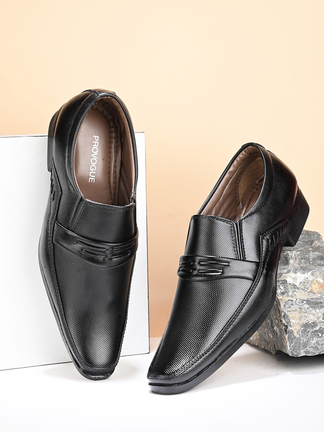 Buy Provogue Men Textured Formal Slip On Shoes - Formal Shoes for Men ...