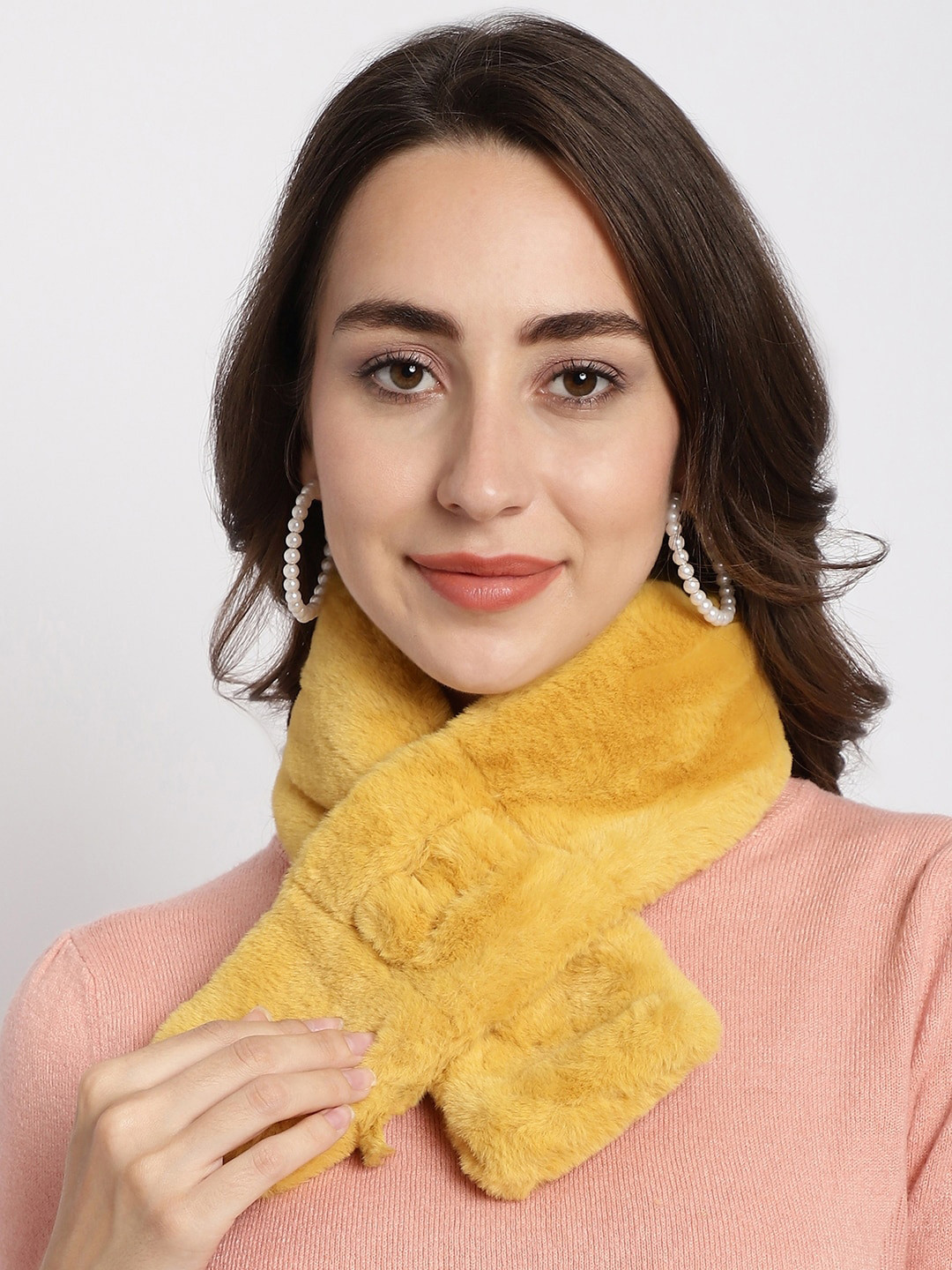 Buy ELLIS Faux Fur Scarf Wrap Collar Acrylic Mufflers - Mufflers for ...