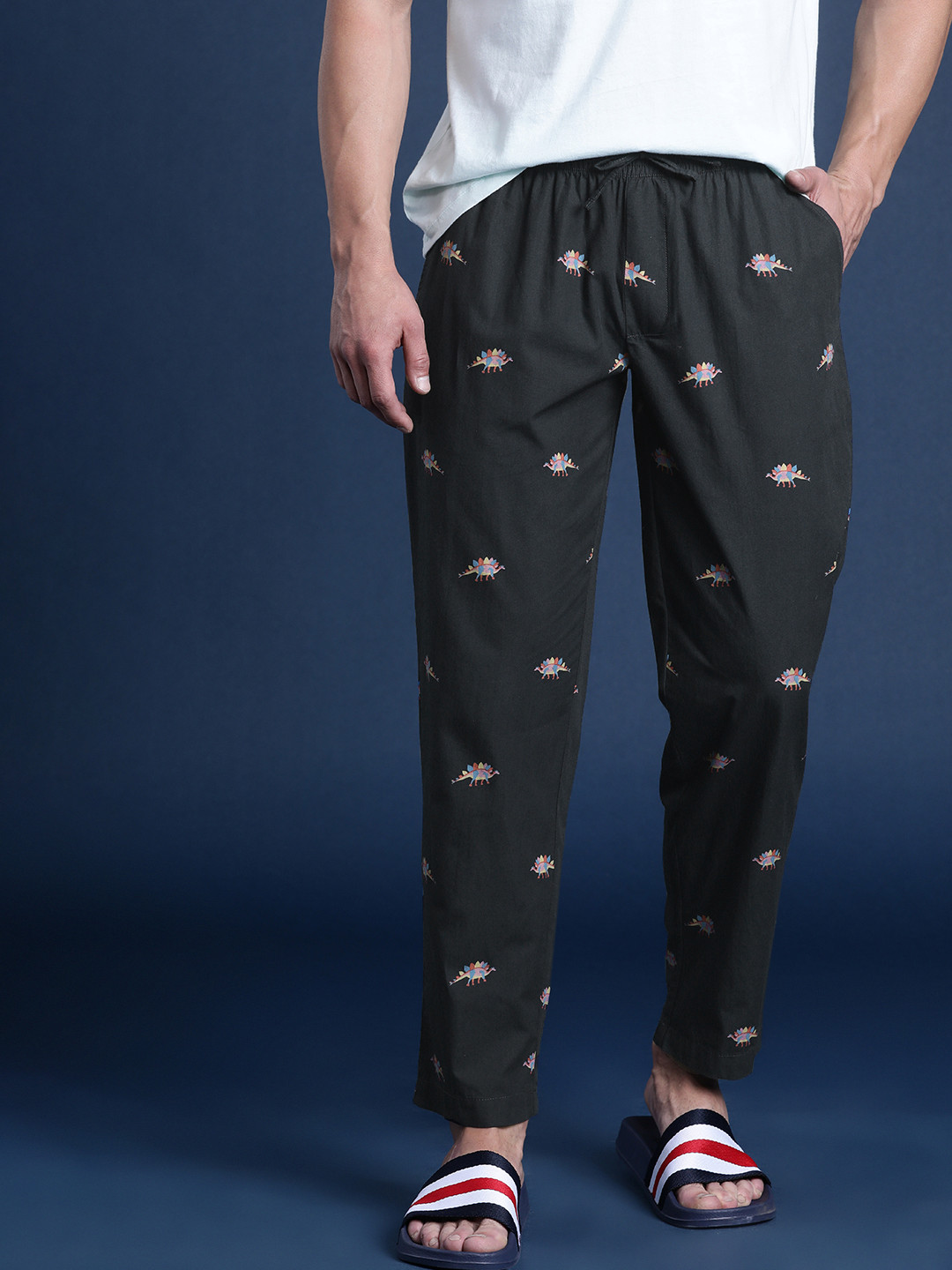 Buy Mast & Harbour Women Pure Cotton Printed Lounge Pants - Lounge ...