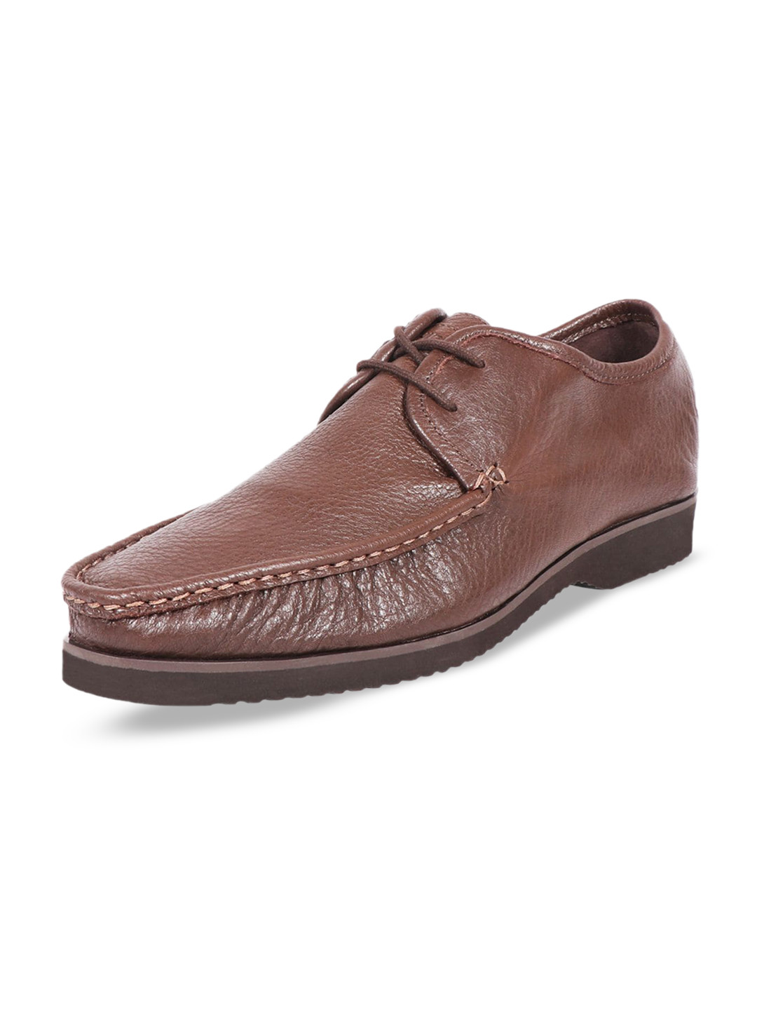 Buy Hidesign Men Brown Textured Leather Derbys - Casual Shoes for Men ...