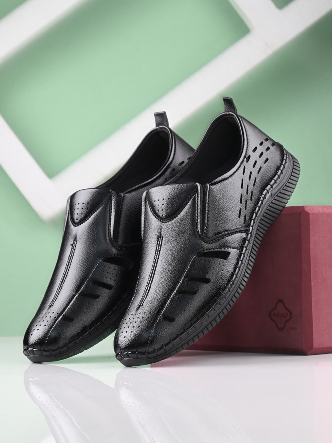 Buy Rising Wolf Men Laser Cut Shoe Style Sandals - Sandals for Men ...