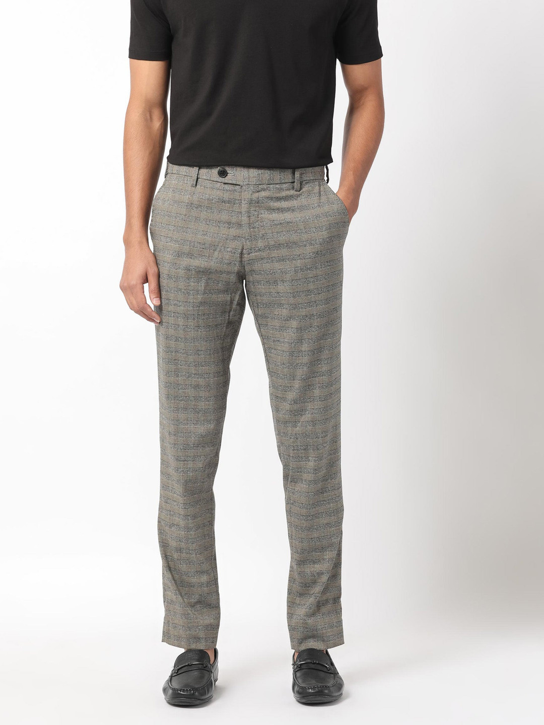 Buy RARE RABBIT Men Vertex Mid Rise Checked Slim Fit Trouser - Trousers ...