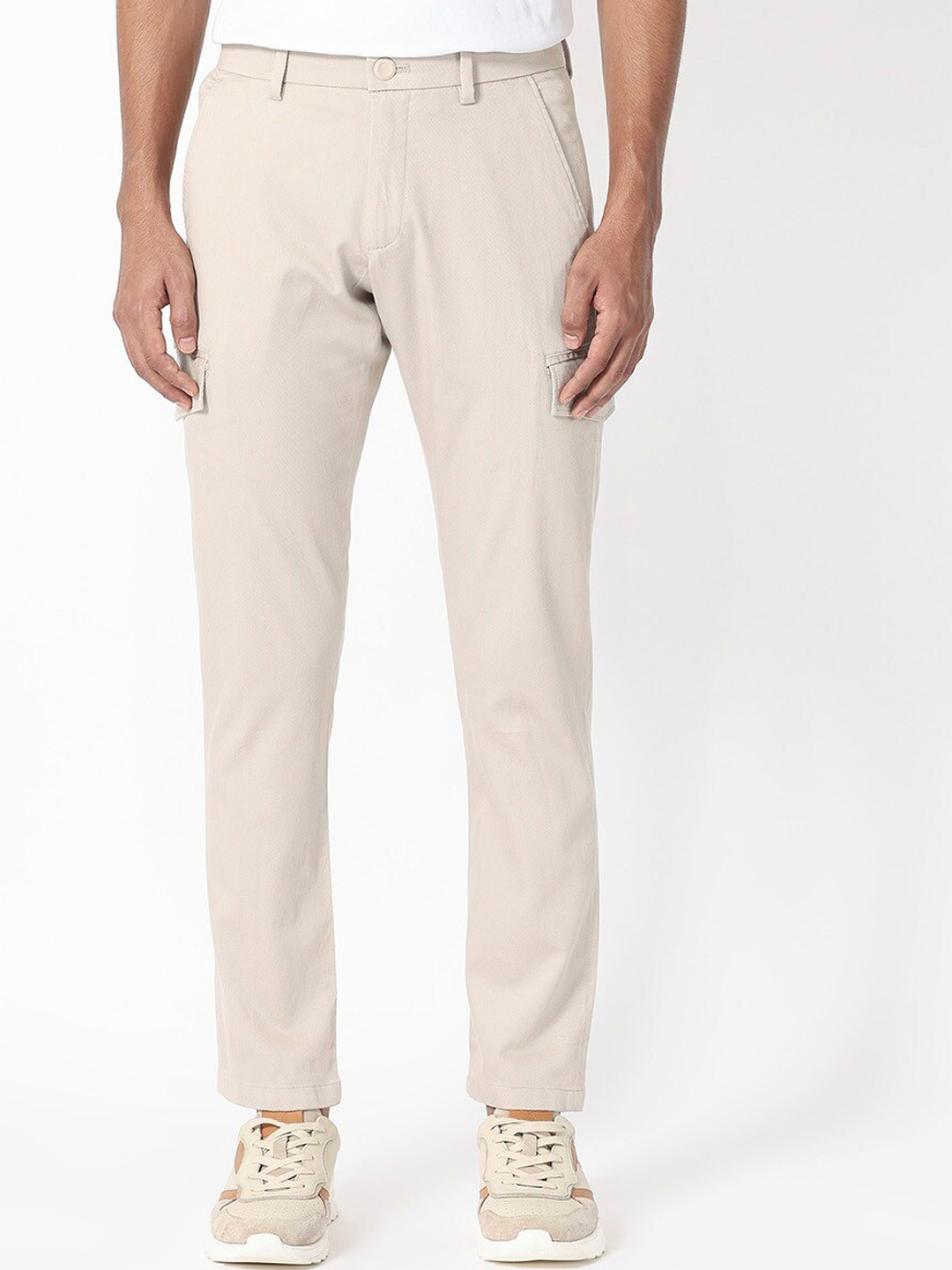 Buy RARE RABBIT Men Curo Slim Fit Mid Rise Plain Cotton Trouser ...