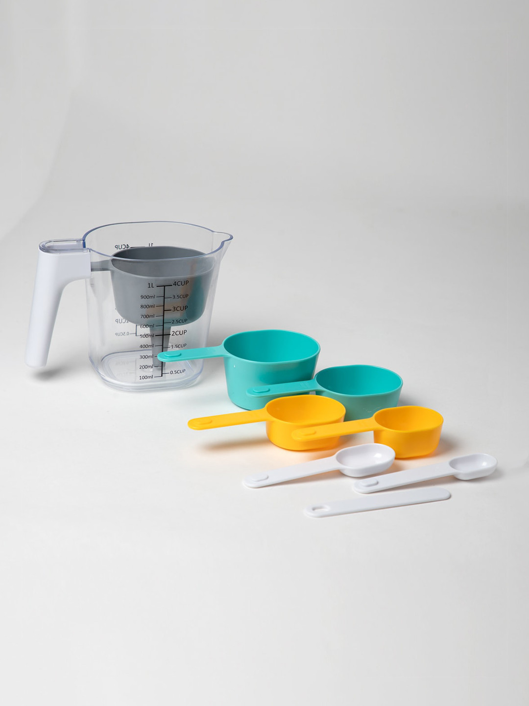 Buy Anko Yellow & Green 9 Pieces Kitchen Measuring Set - Measuring Cup ...