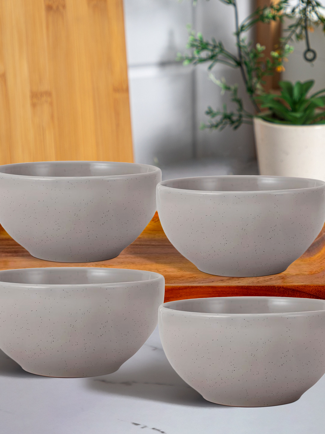 Buy Anko White 4 Pieces Stoneware Glossy Plates - Bowl for Unisex ...
