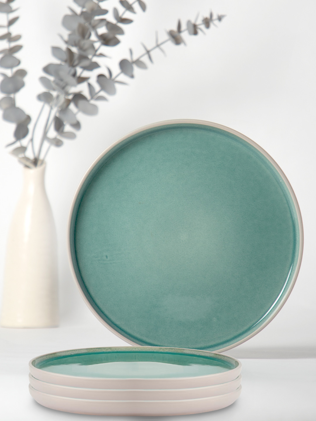 Buy Anko Green 4 Pieces Stoneware Glossy Plates - Plates for Unisex ...