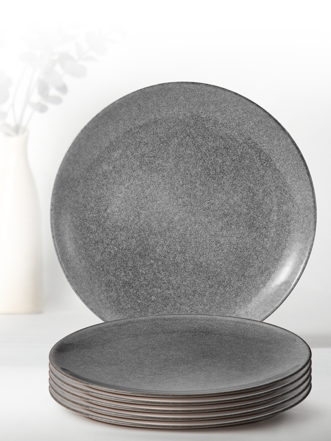 Buy Anko Grey 6 Pieces Stoneware Glossy Plates - Plates for Unisex ...