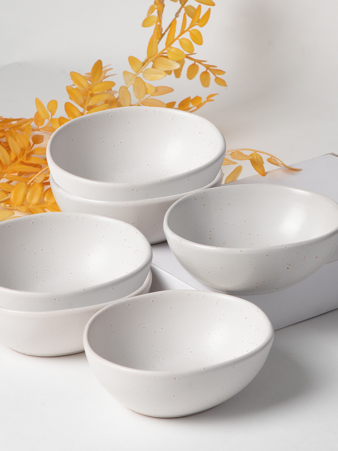 Buy Anko White 6 Pieces Stoneware Glossy Bowls - Bowl for Unisex ...