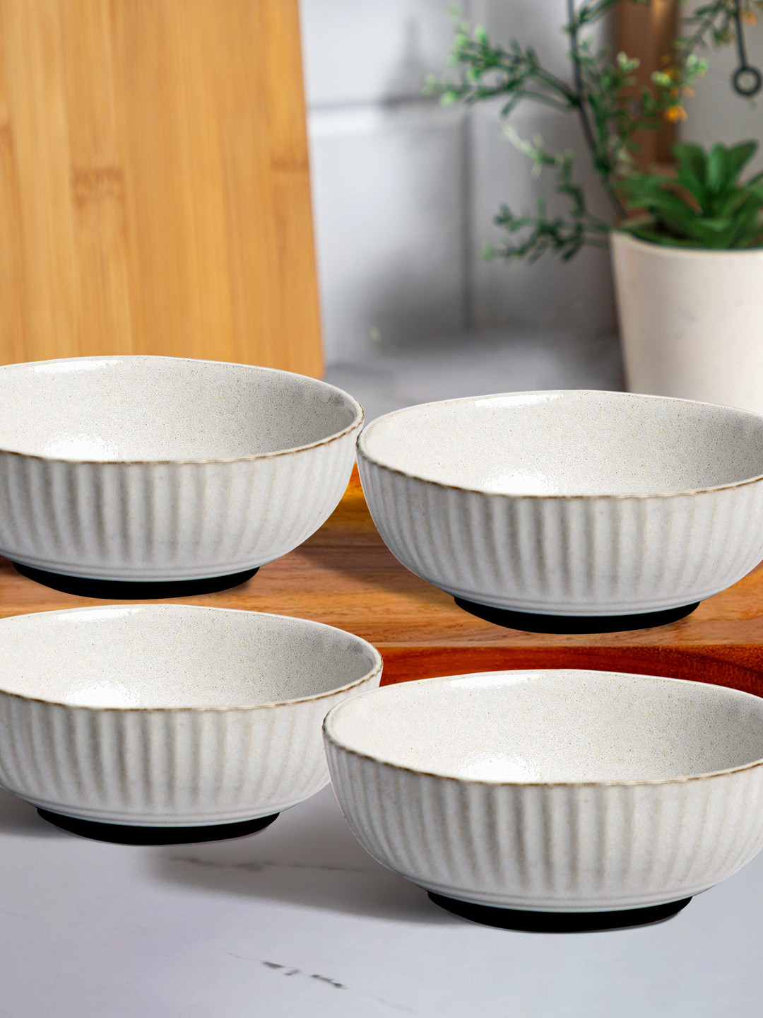 Buy Anko Grey 4 Pieces Stoneware Glossy Bowls - Bowl for Unisex ...