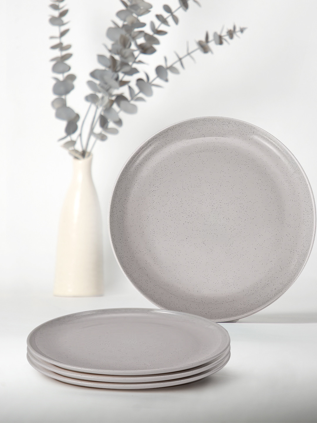 Buy Anko White 4 Pieces Stoneware Matte Plates - Plates for Unisex ...