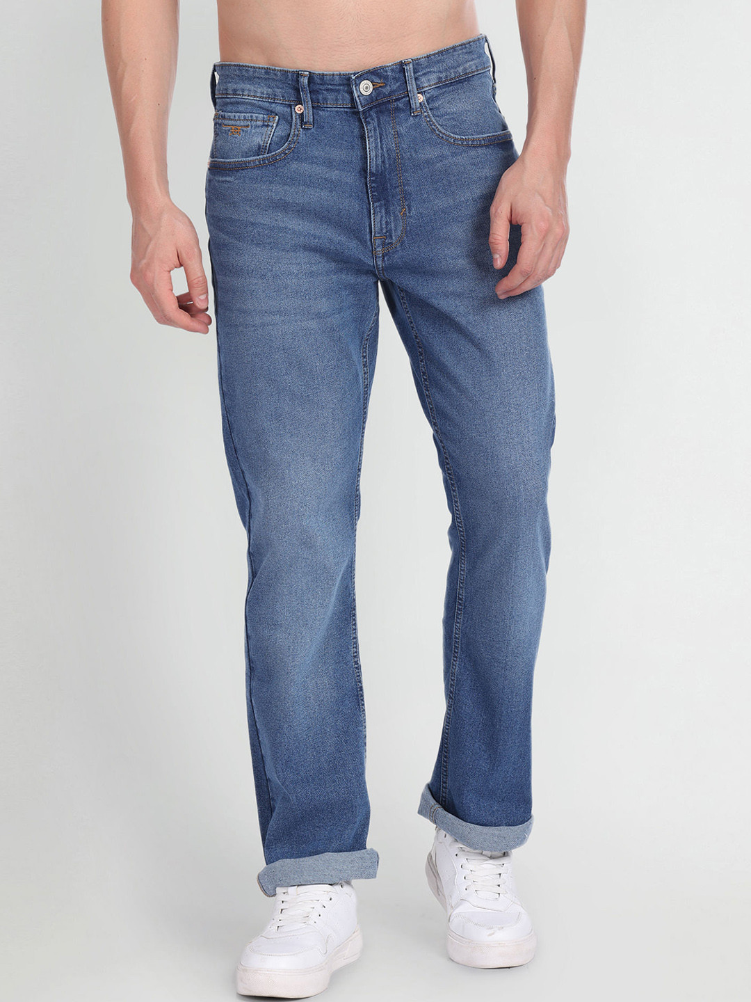 Buy Flying Machine Men Bootcut Fit Mid Rise Light Fade Stretchable ...