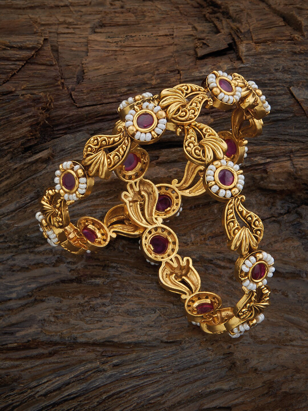 Buy Kushal's Fashion Jewellery Set Of 2 Gold Plated Artificial Stone ...