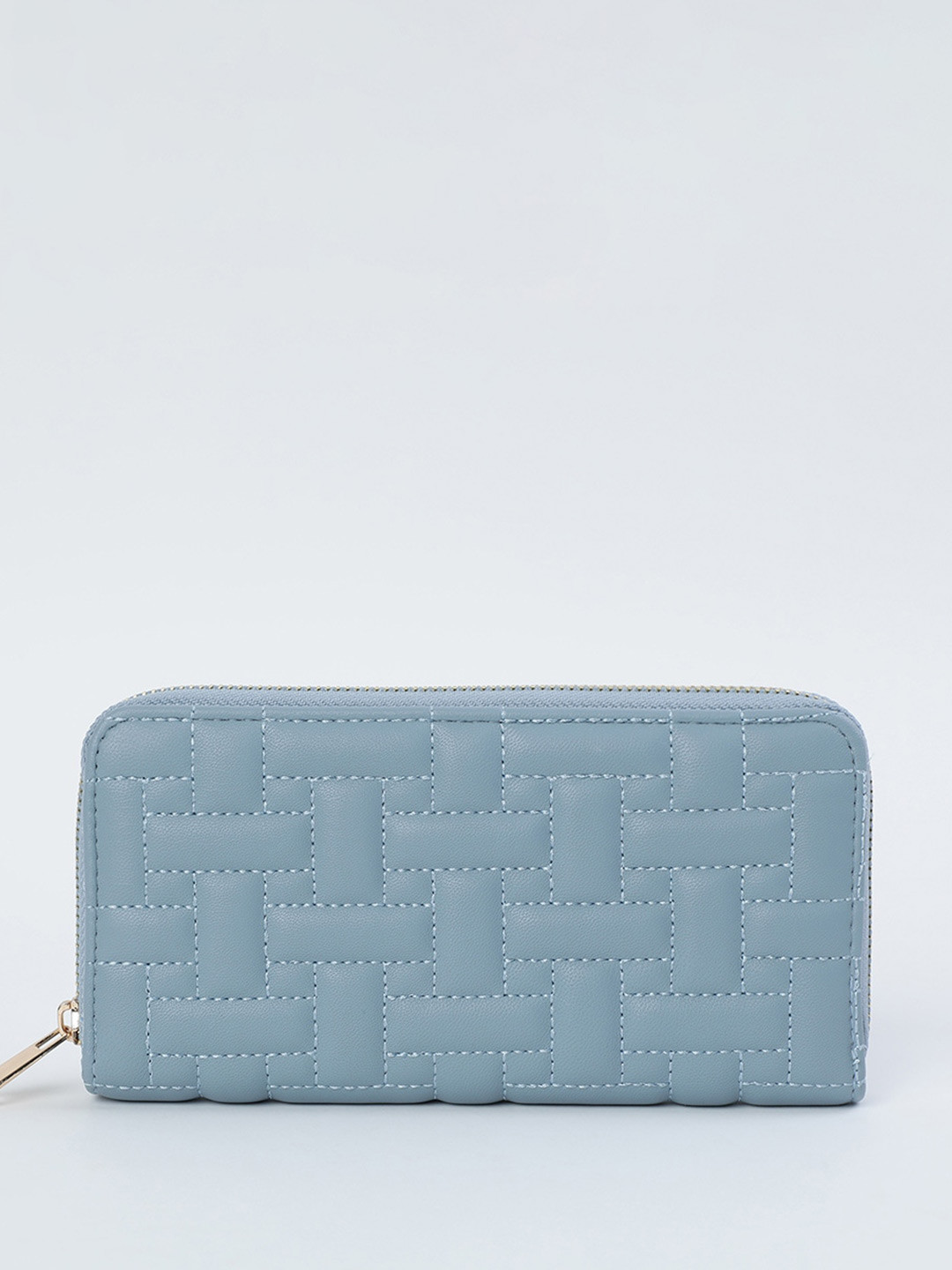 Buy Max Women Geometric Textured Quilted Zip Around Wallet - Wallets ...