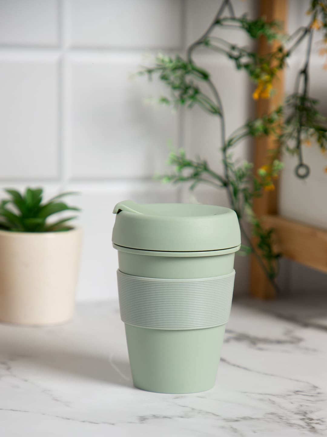 Buy Anko 2 Pcs Green Solid Polypropylene Matte Cups 430 ML Each - Cups ...