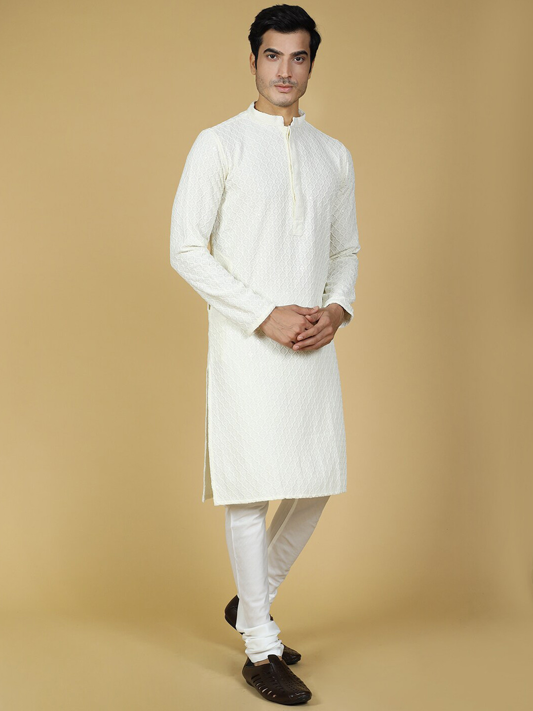 Buy Sultan The King Of Kurta Ethnic Motifs Chikankari Cotton Long ...