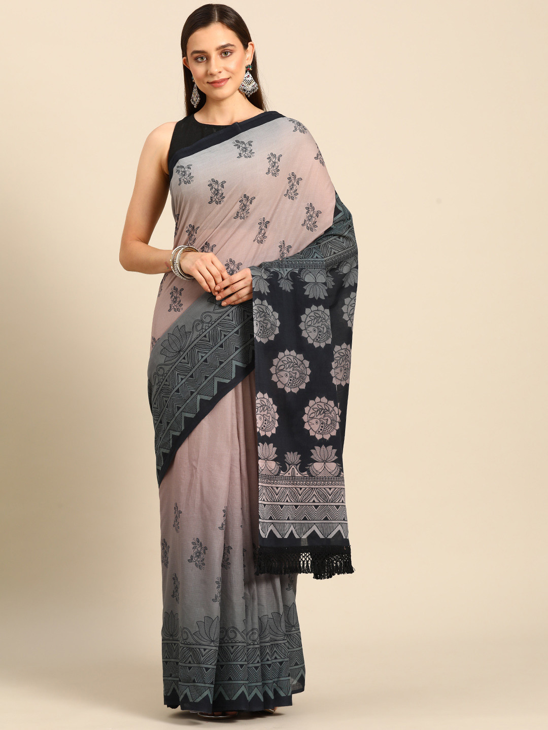 Buy BUTA BUTI Floral Printed Pure Cotton Saree - Sarees for Women ...