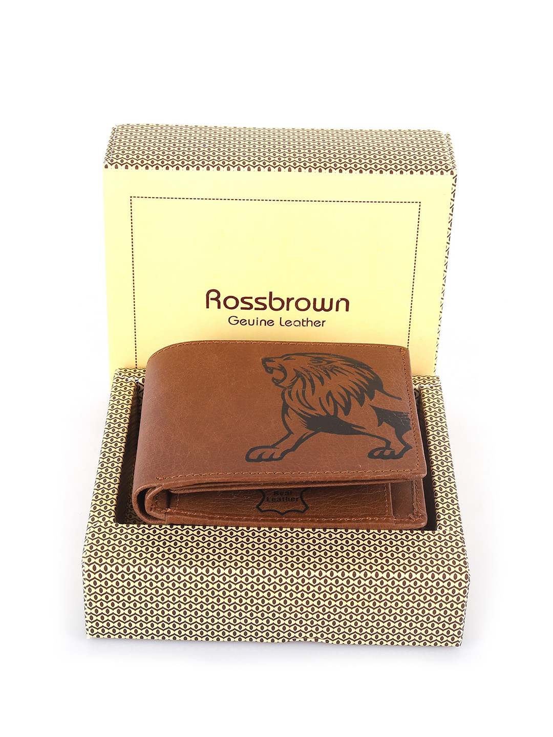 Buy ROSS BROWN Printed Leather Two Fold Wallet - Wallets for Men ...