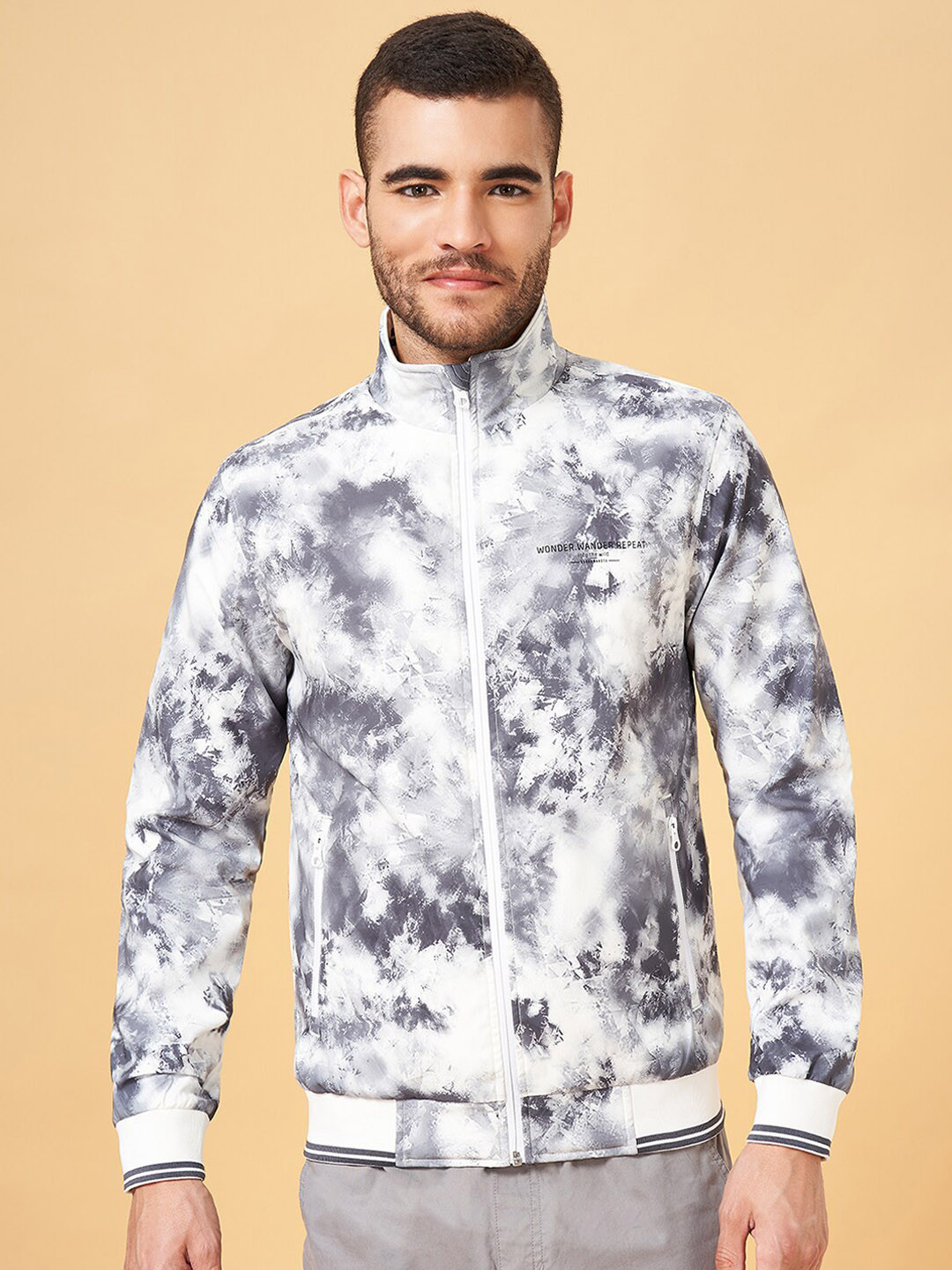 Buy Urban Ranger By Pantaloons Printed Mock Collar Sporty Jacket ...