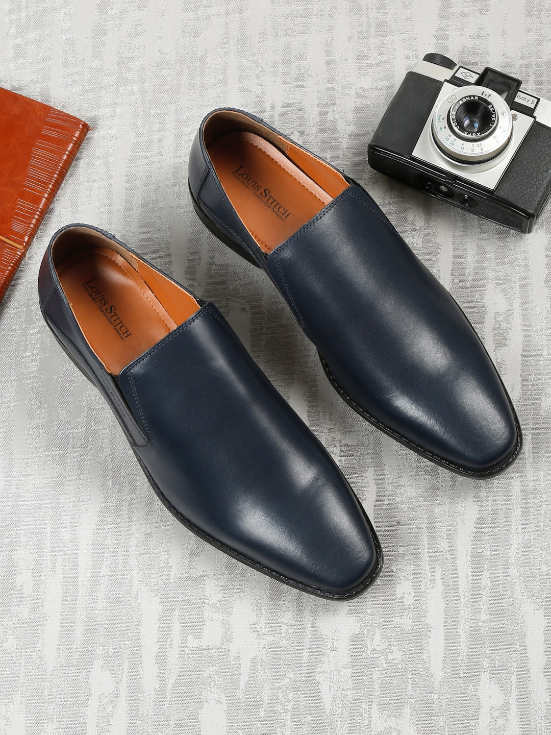 Buy LOUIS STITCH Men Perforated Premium Leather Formal Slip On Shoes ...
