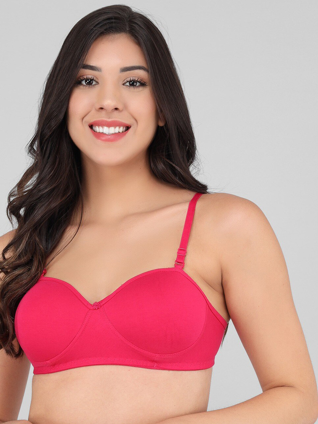 Buy Imsa Moda All Day Comfort Non Wired Lightly Padded Seamless Cotton Everyday Bra - Bra for ...