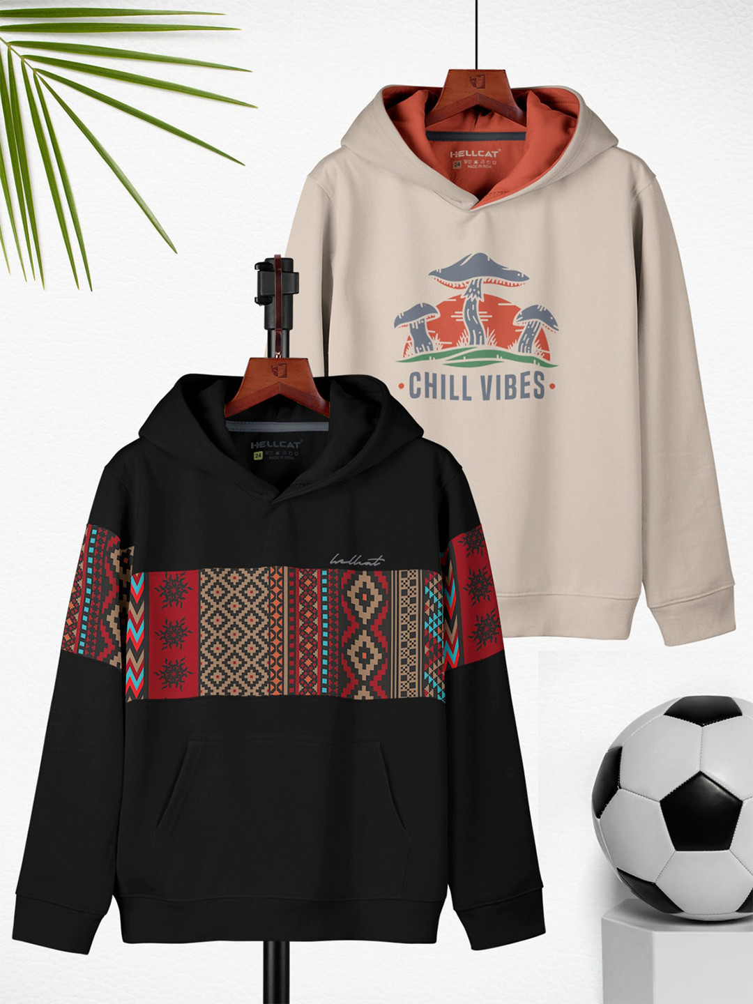 Buy HELLCAT Girls Pack Of 2 Printed Long Sleeves Hooded Pullover ...