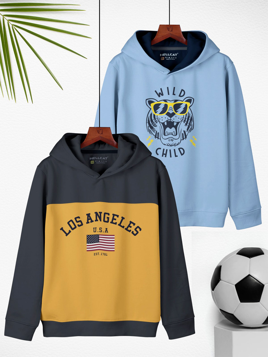 Buy HELLCAT Girls Pack Of 2 Printed Hooded Sweatshirts - Sweatshirts ...