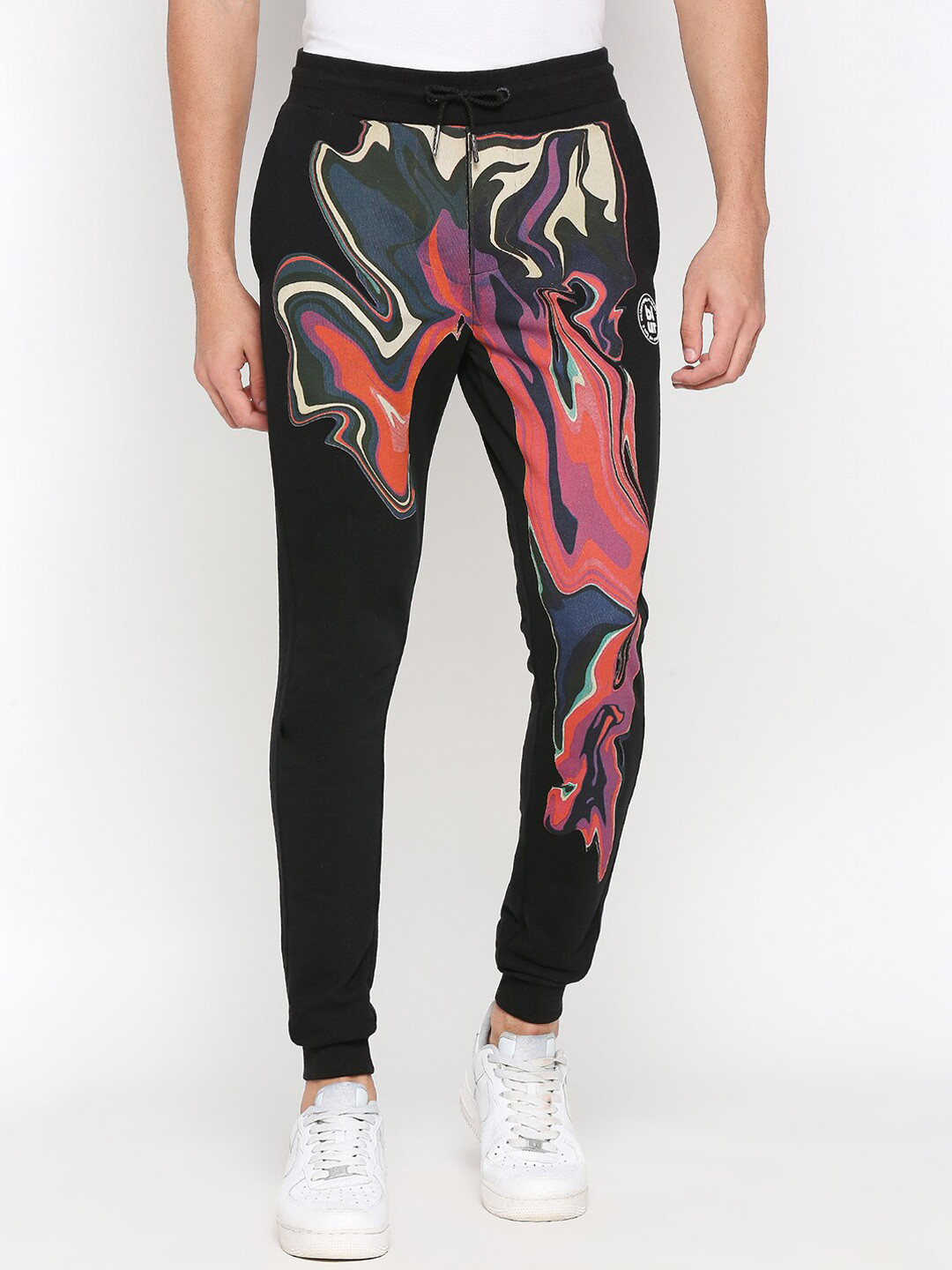 Buy Being Human Men Mid Rise Abstract Printed Joggers - Track Pants for ...