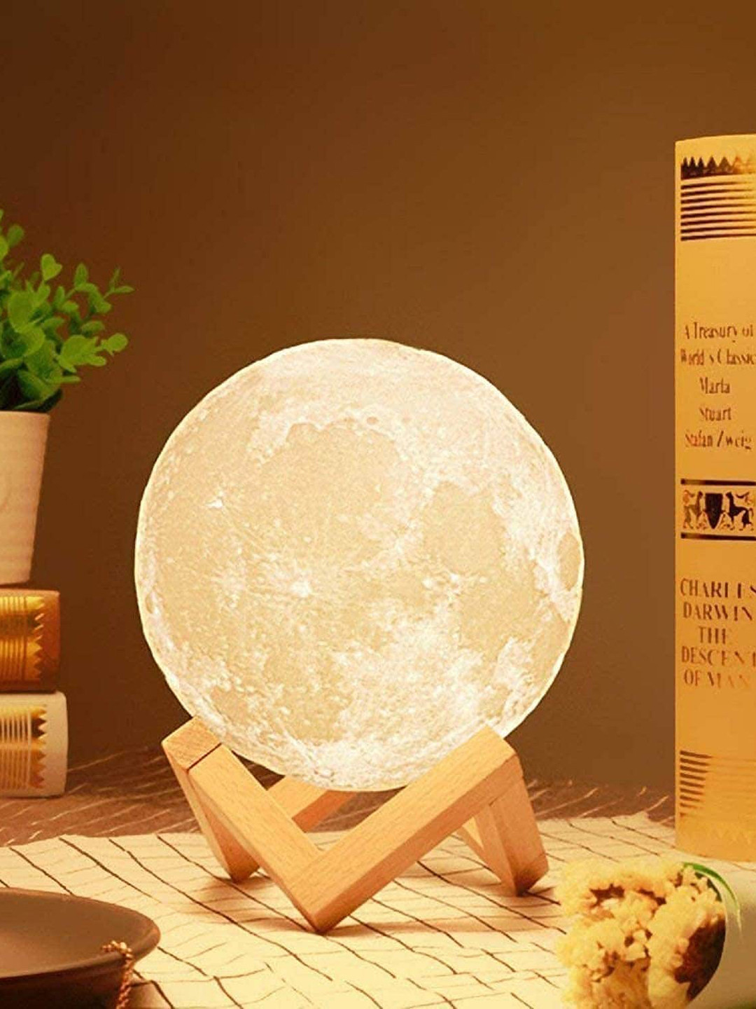 Buy Awestuffs LED 7 Colours Moon Lamp With Stand - Table Lamps for ...