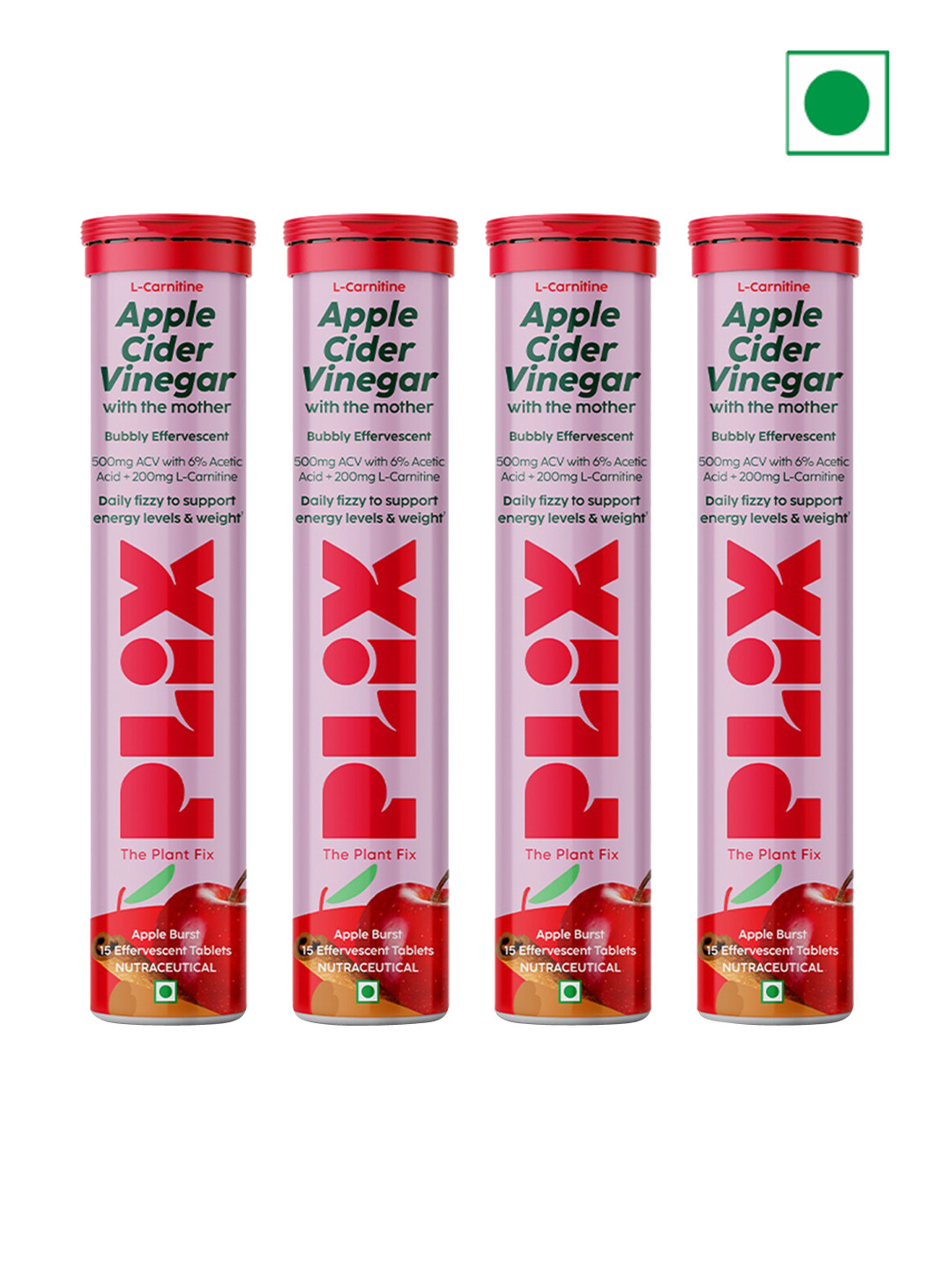 Buy PLIX THE PLANT FIX Set Of 4 Apple Cider Vinegar Tablets For Weight ...