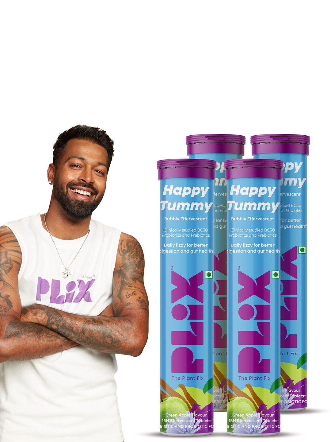 Buy PLIX THE PLANT FIX Set Of 4 Good Gut Pre+Probiotic Tablets For Gut ...