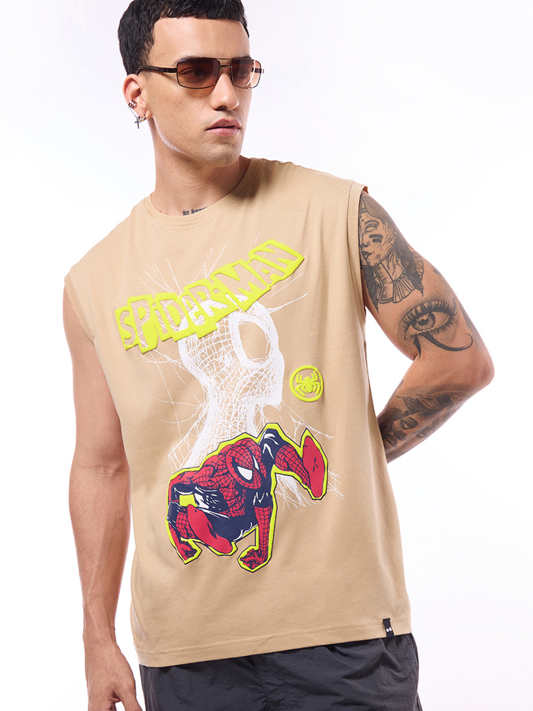 Buy Bewakoof X Official Marvel Merchandise Printed Boxy Fit Basic Vest ...