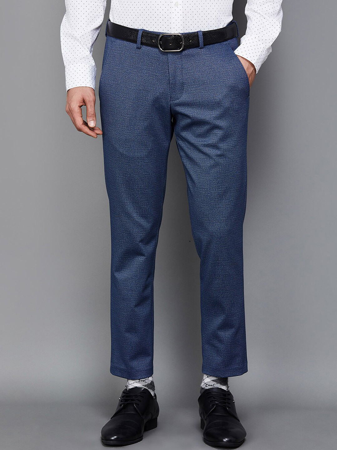 Buy CODE By Lifestyle Men Slim Fit Mid Rise Formal Trousers - Trousers ...