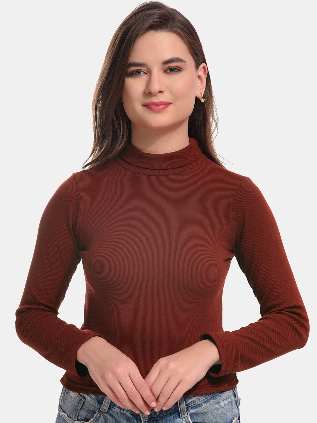 Buy Boleem High Neck Cotton Crop Fitted Top - Tops for Women 25005758 ...