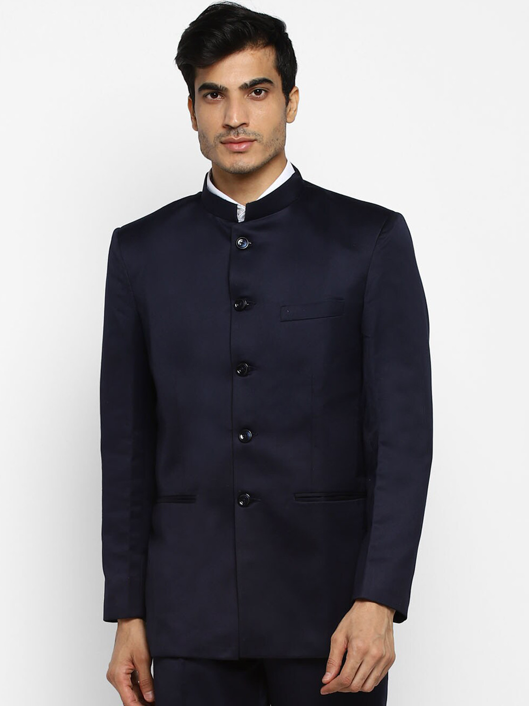 Buy ROYAL KURTA Mandarin Collar Bandhgala Ethnic Blazer - Blazers for ...