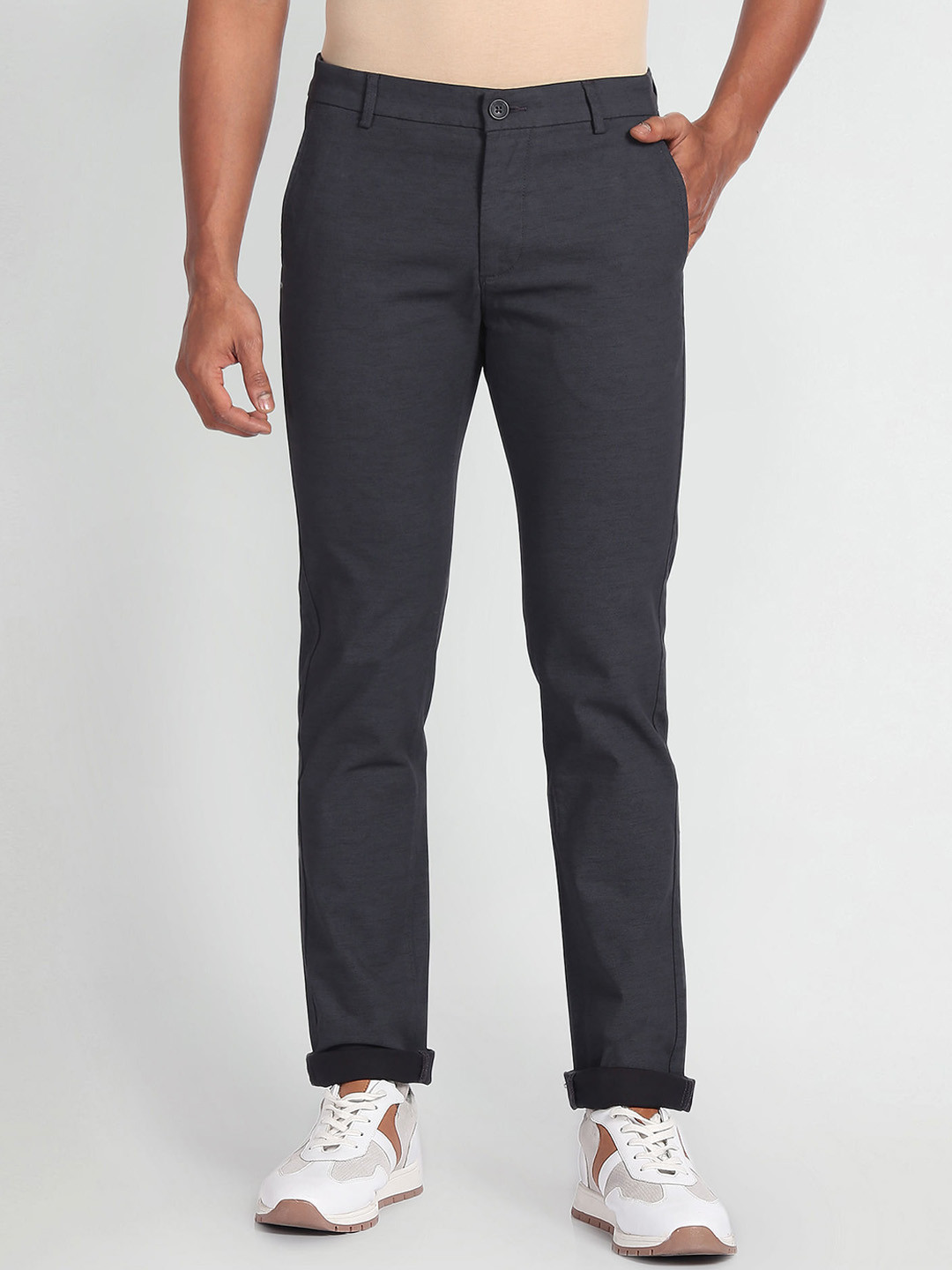 Buy Arrow Sport Men Slim Fit Low Rise Regular Trousers - Trousers for ...